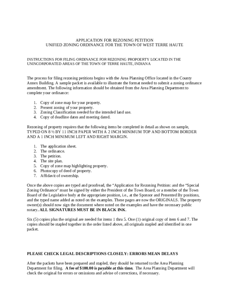 application for rezoning petition city of terre haute Doc Template ...