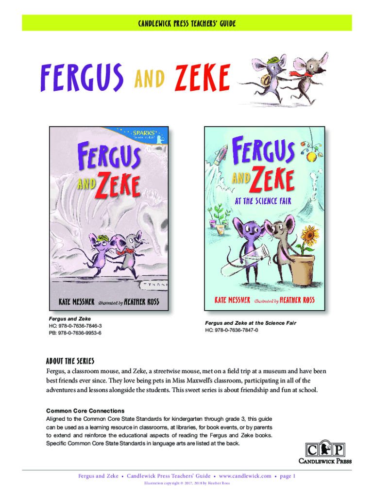 Fillable Online Fergus and Zeke at the Science Fair (Candlewick Sparks ...