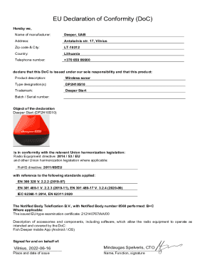 Fillable Online RF06702, EC Declaration of Conformity (RED).doc Fax Email Print - pdfFiller