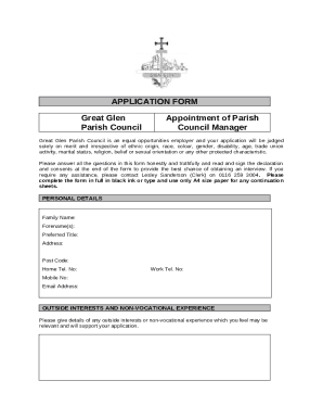 APPLICATION Great Glen Parish ... Doc Template | pdfFiller