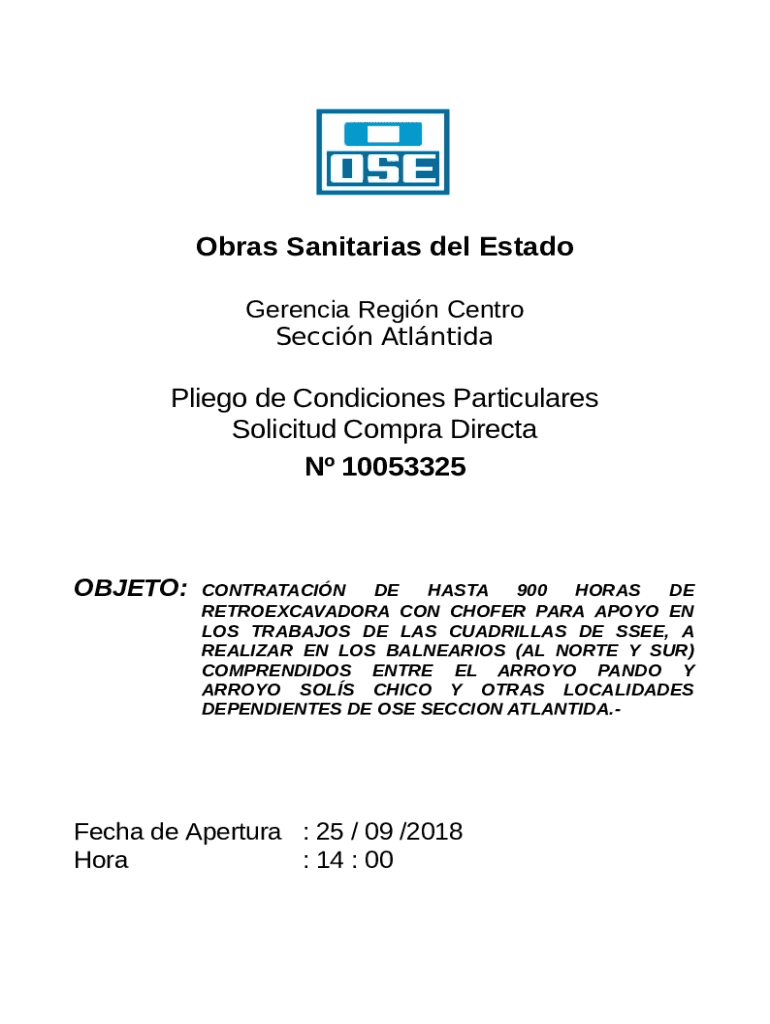 Pliego de Condiciones Particulares Doc Template | pdfFiller