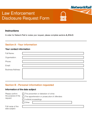 Fillable Online Law Enforcement. Law Enforcement Disclosure Request ...