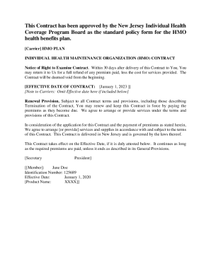 Fillable Online HMO Contract - NJ.gov Fax Email Print - pdfFiller