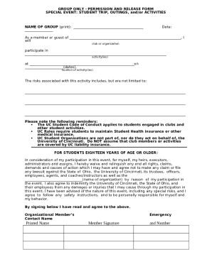 Field Trip Permission & Consent Doc Template | pdfFiller