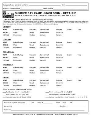 Fillable Online Summer Camp Feedback Form for Parents Form Template Fax ...