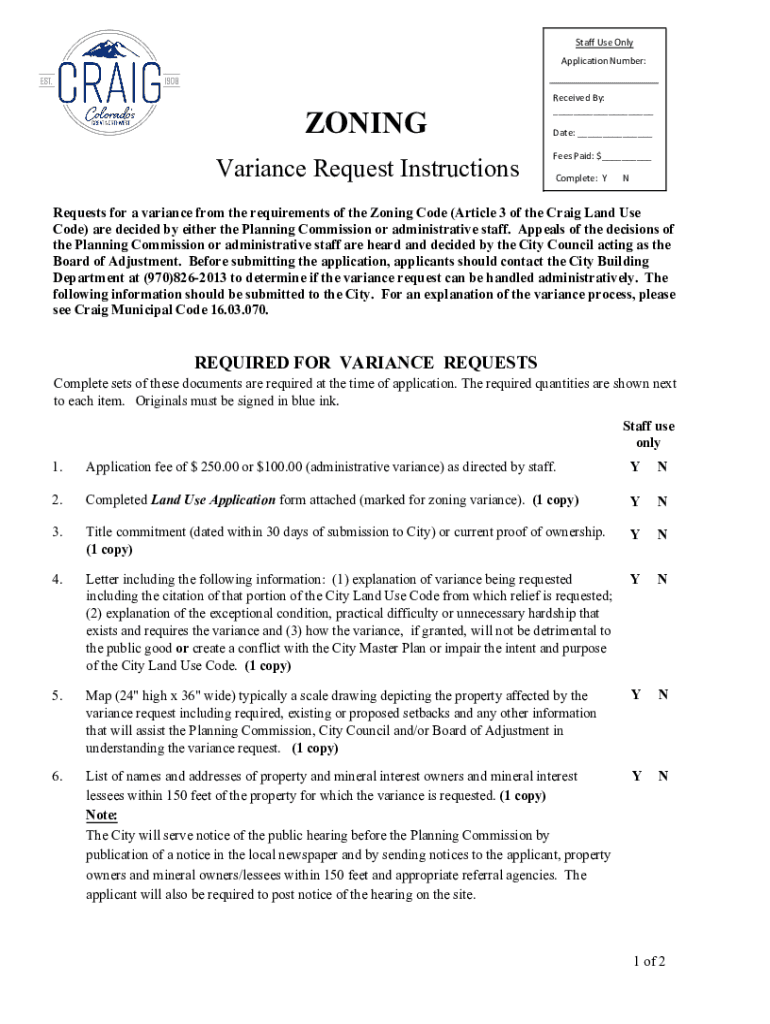 Fillable Online City of Safety Harbor Application for - ZONING VARIANCE ...