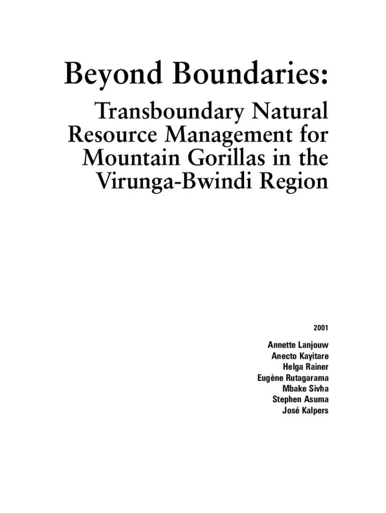Fillable Online pdf usaid transboundary natural resource management for ...