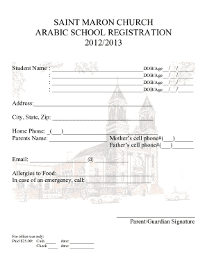 Fillable Online Parish Registration Form - Minneapolis - St Maron's ...