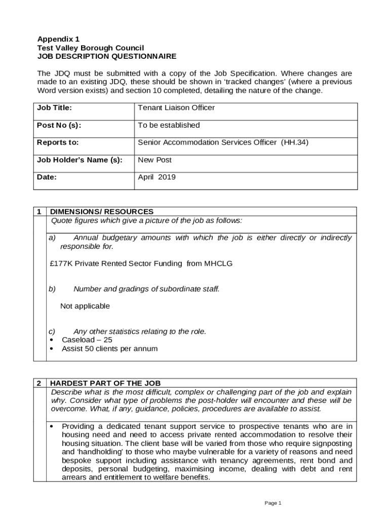Job Evaluation s (JDQ) Doc Template | pdfFiller