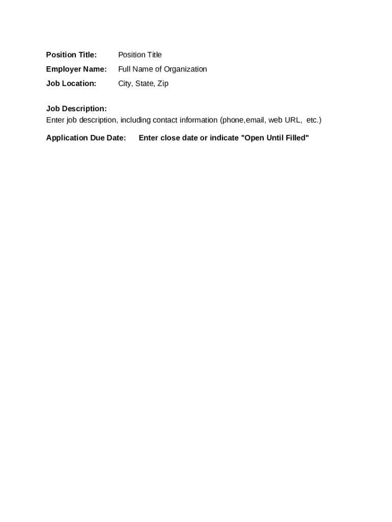 Federal Resume Template Doc Template | pdfFiller