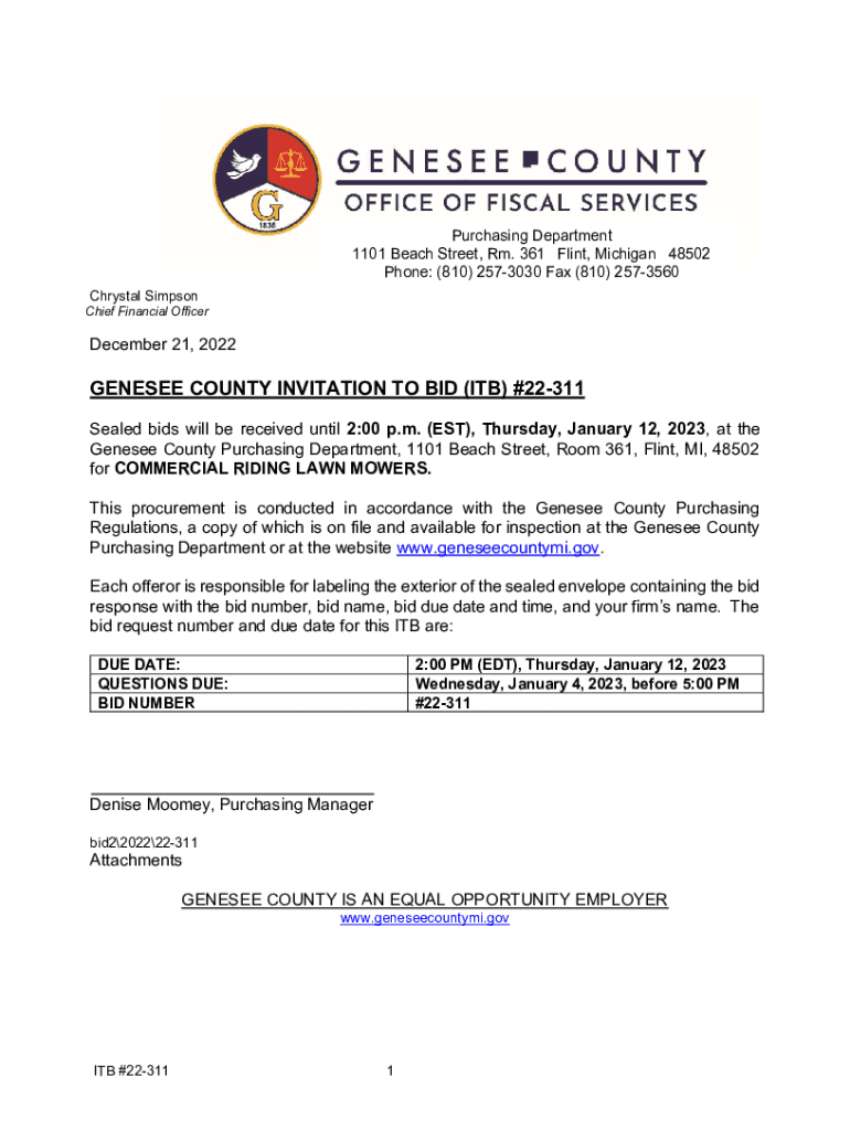 Fillable Online Purchasing Department 1101 Beach Street, Rm. 361 Flint, ... Fax Email Print ...