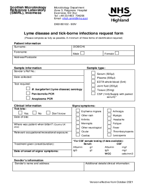 Fillable Online Lyme disease and tick-borne infections request form ...