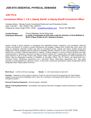 Fillable Online Correctional Officer Job Description Template Fax Email Print - pdfFiller