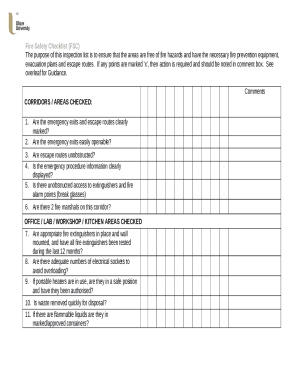 Fire Safety Checklist (FSC1) Doc Template | pdfFiller