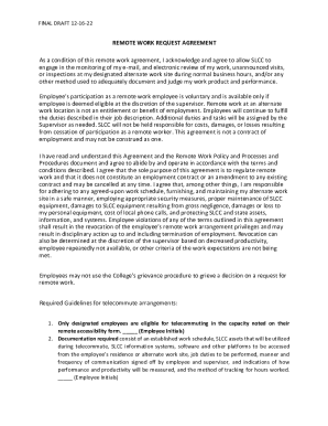 Fillable Online Remote Work Agreement: Definition & Sample Fax Email ...