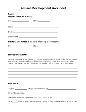 Fillable Online Resume for Internship: Template & Guide (20+ Examples ...