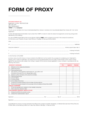 Fillable Online FORM OF PROXY - SPAR Group Fax Email Print - pdfFiller