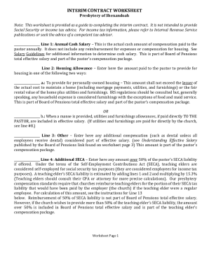 Fillable Online Interim Contract with Worksheet Fax Email Print - pdfFiller