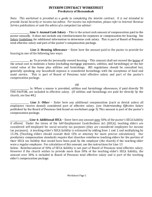Fillable Online INTERIM CONTRACT WORKSHEET Fax Email Print - pdfFiller