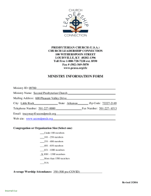 Fillable Online Get the free pcusa church leadership connection form ...