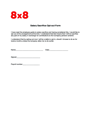 Fillable Online Salary Sacrifice Opt-out Form Fax Email Print - pdfFiller