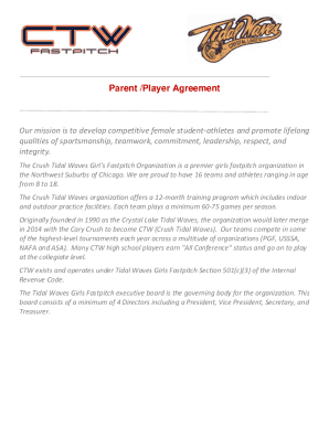 Fillable Online Parent /Player Agreement Fax Email Print - pdfFiller