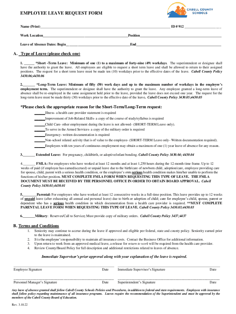 Fillable Online state employees leave bank request form Fax Email Print ...