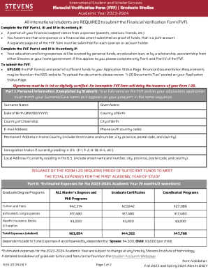 Fillable Online Stevens Institute Financial Verification Form - Fill Online ... Fax Email Print ...