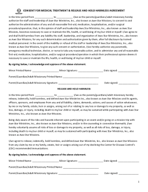 Fillable Online Consent for Medical/Surgical Care/Emergency Treatment ...