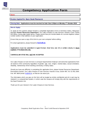 Competency Application Doc Template | pdfFiller