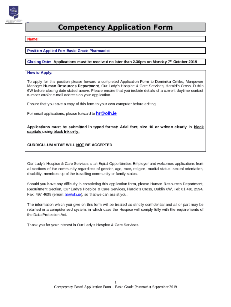 Competency Application Doc Template | pdfFiller