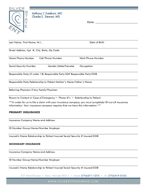 Fillable Online Silver State ENT Forms RV2 Fax Email Print - pdfFiller