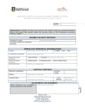 Deadline To Apply For Board Membership Of Bvi Tourist ... - bvi gov Doc ...