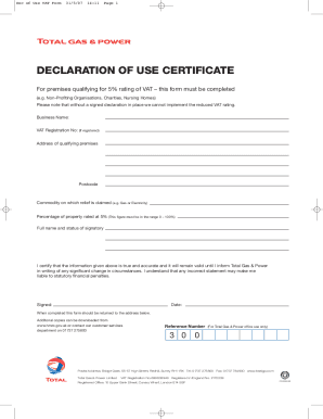 Fillable Online DECLARATION OF USE CERTIFICATE Fax Email Print - pdfFiller