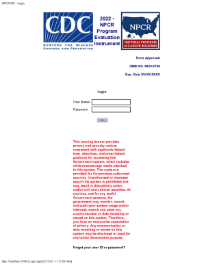 Fillable Online NPCR PEI - Login Fax Email Print - pdfFiller