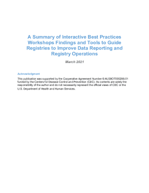 Fillable Online A Summary of Interactive Best Practices Workshops ...