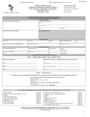 Fillable Online Flow Cytometry & Immunology Lab Requisition Phone (720 ...