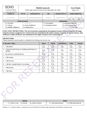 Fillable Online PROMIS Anxiety 8a Fax Email Print - pdfFiller