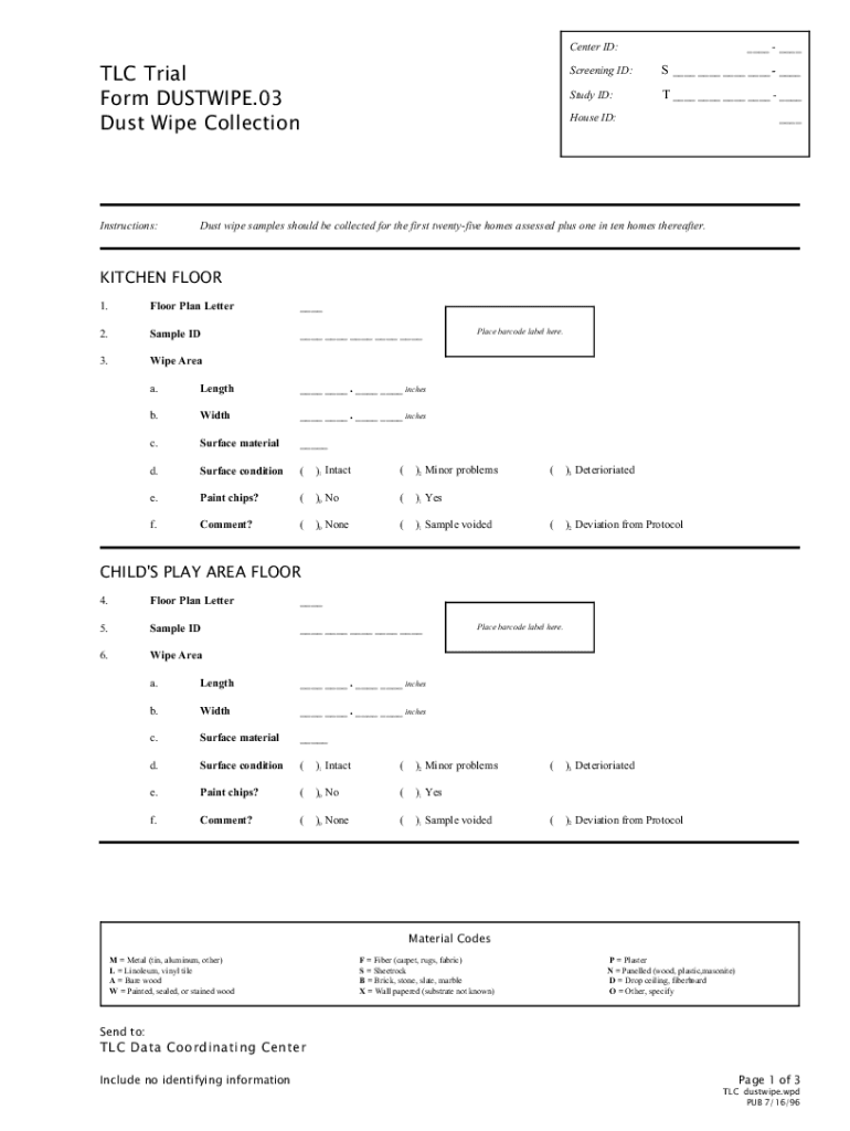 Fillable Online Maine DEP Protocol for Screening for Lead Dust Hazards ...