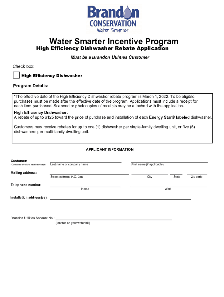 Fillable Online Water Smarter Incentive Program Form Fax Email Print - pdfFiller