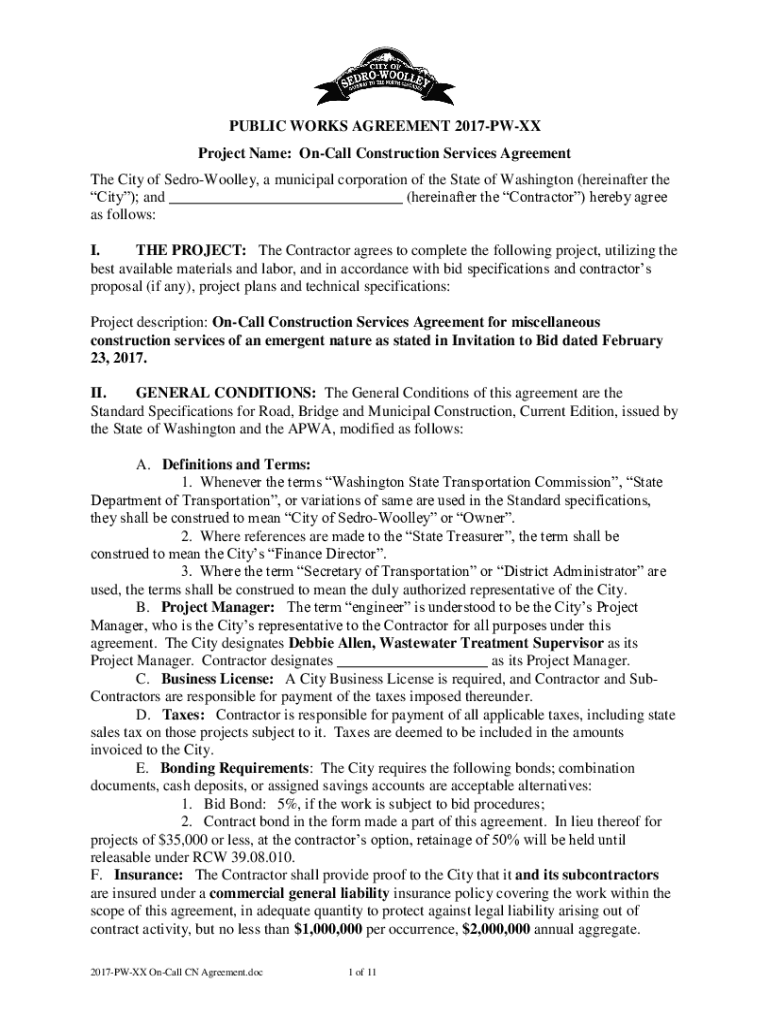 Fillable Online Construction Services Agreement Template Fax Email ...