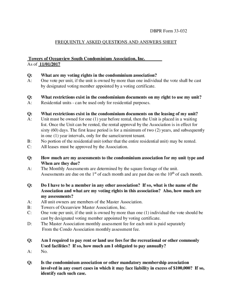 Fillable Online FREQUENTLY ASKED QUESTIONS & ANSWERS SHEET Fax Email Print - pdfFiller