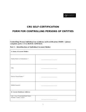 Entity Tax Residency Self-Certification CRS - TD Bank Doc Template ...