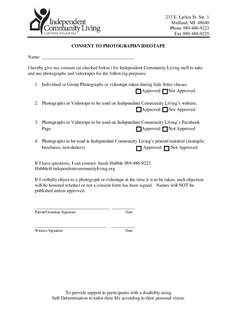 Fillable Online Authorization and Consent to Photograph and Publish Fax ...