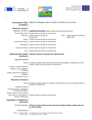 Modelo europass cv template-eses Doc Template | pdfFiller