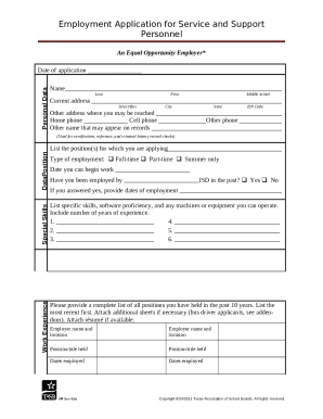 Application for Warehouse Employment Doc Template | pdfFiller