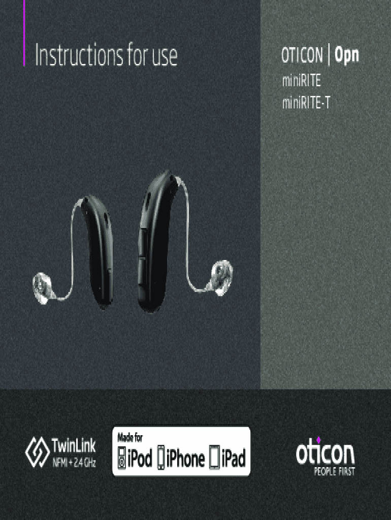Fillable Online Oticon More 1 MiniRITE R - Instructions for use Fax ...