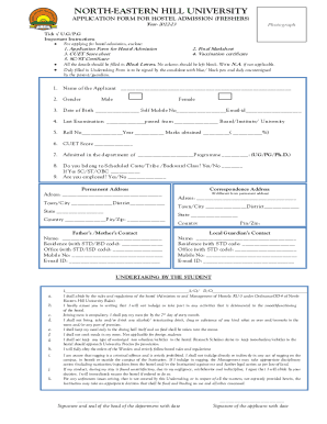 Fillable Online nehu ac NEHU North Eastern Hill University Of CUET ...