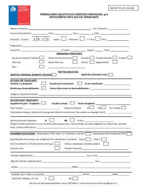 Completable En línea FORMULARIO SOLICITUD DE SEROTECA INDIVIDUAL y/ ... Fax Email Imprimir ...