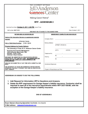Fillable Online Addendum to Request for Proposal Fax Email Print ...